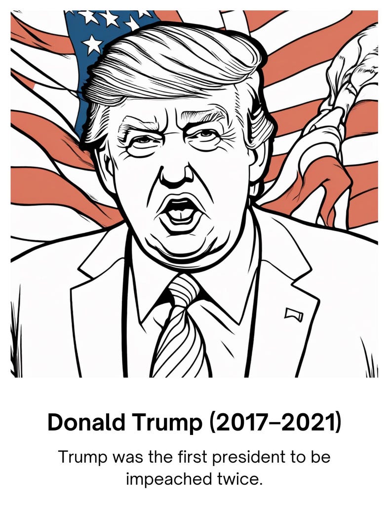 US Presidents Coloring Pages With Fun Facts | Presidential Printable ...