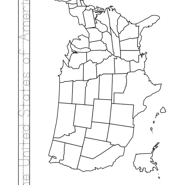 50 States Geography Coloring Sheets - Etsy