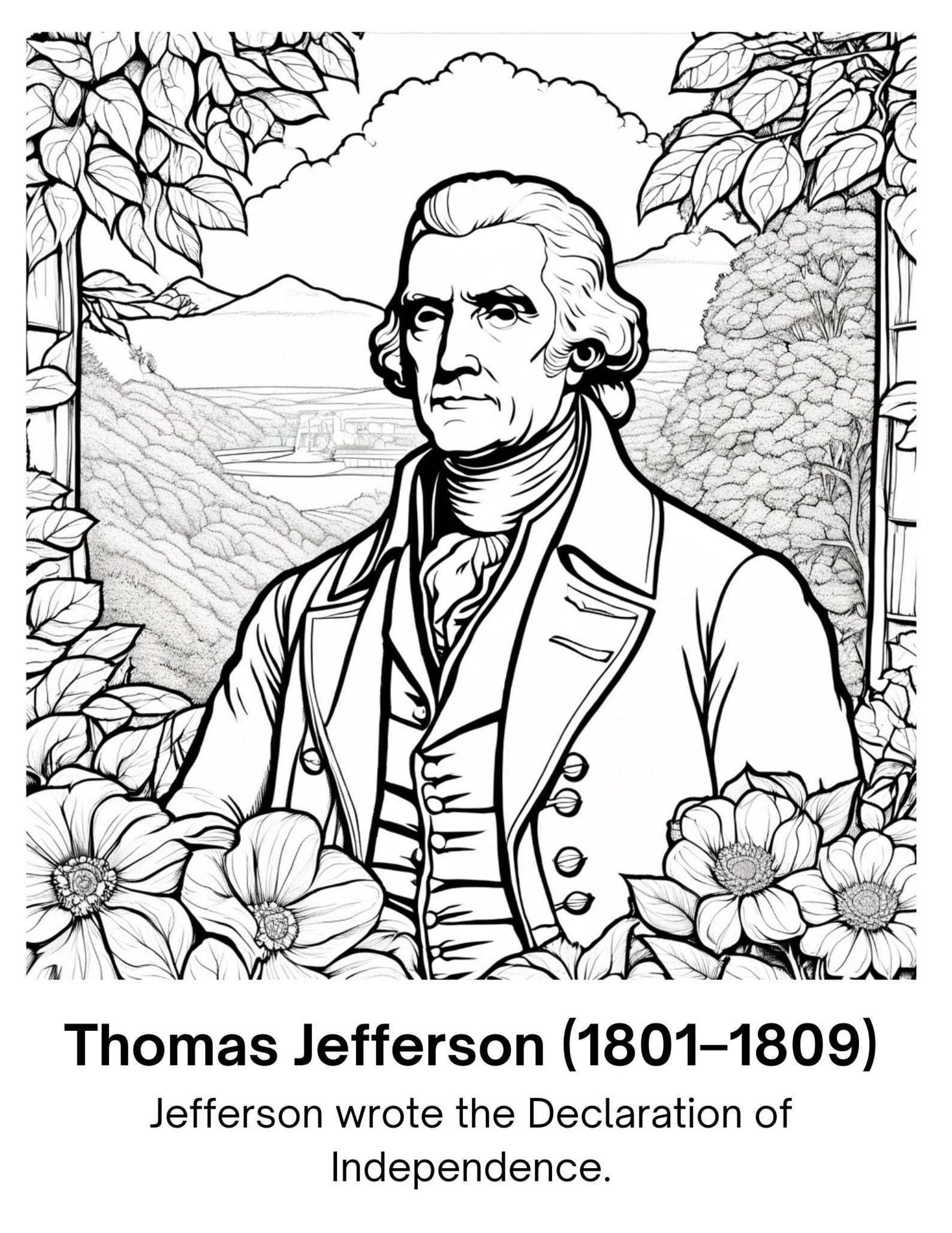 US Presidents Coloring Pages With Fun Facts | Presidential Printable ...