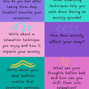 Anxiety Journal Prompt Cards | Printable Self-reflection & Mindfulness ...