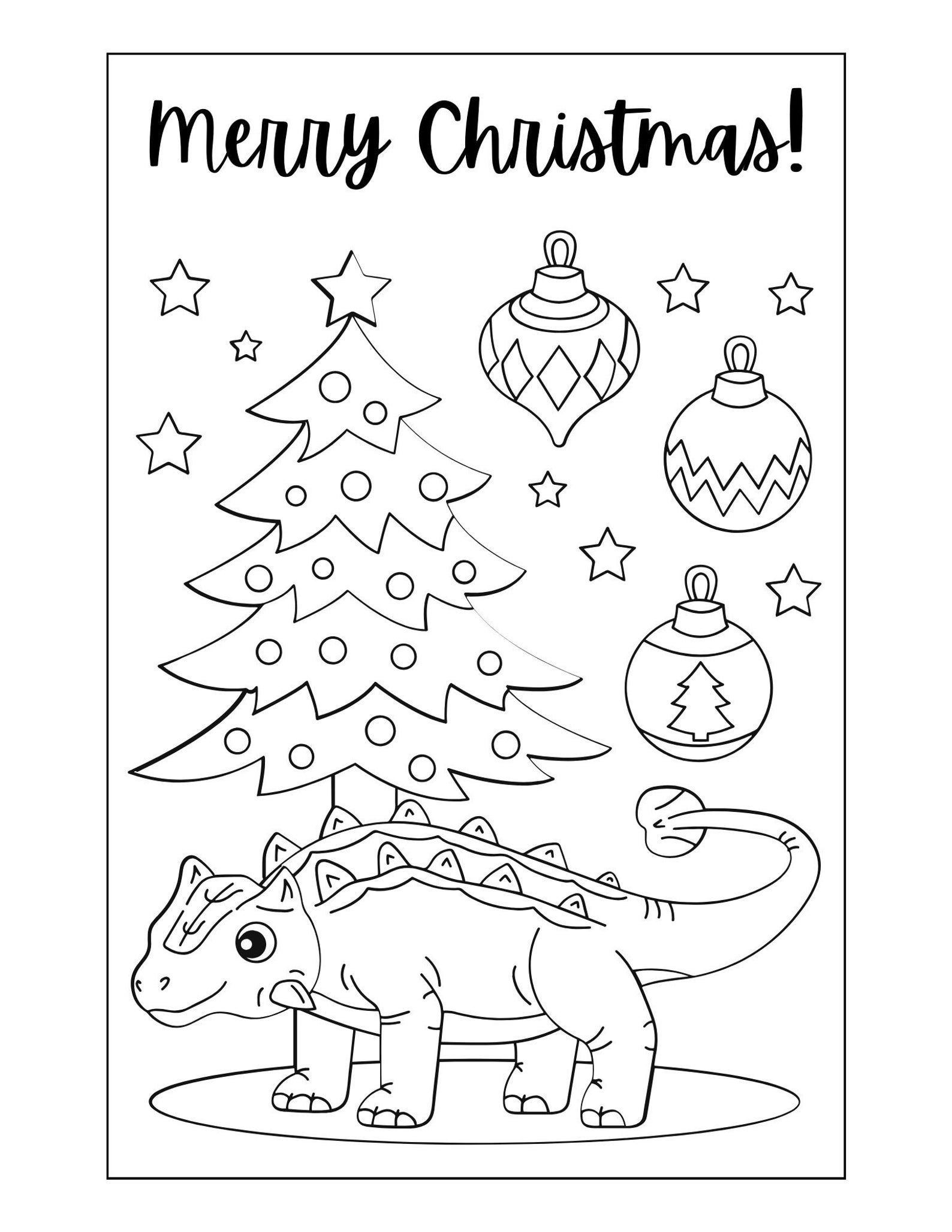 Dinosaur Christmas Coloring Pages - 9 Pages Christmas Activity for Kids ...