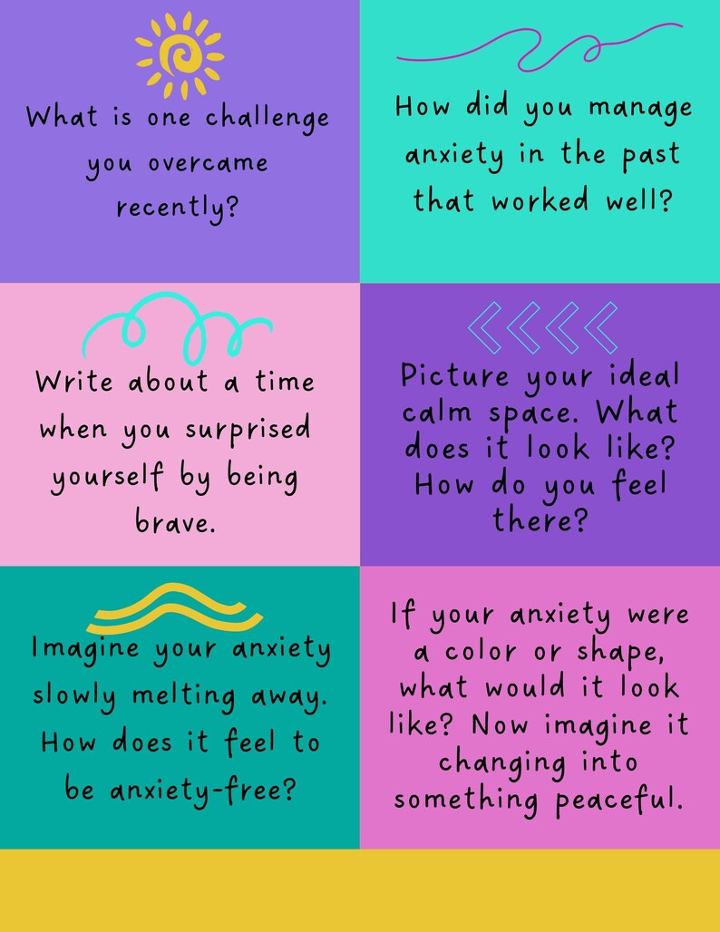 Anxiety Journal Prompt Cards | Printable Self-reflection & Mindfulness ...