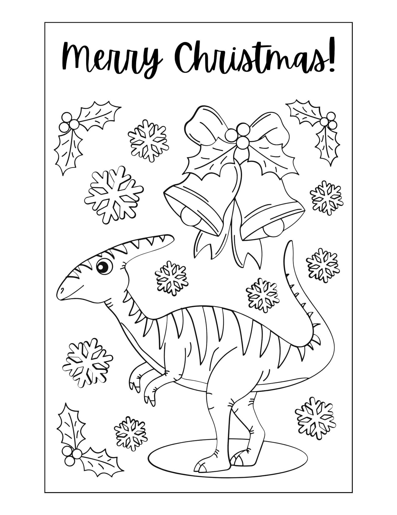 Dinosaur Christmas Coloring Pages - 9 Pages Christmas Activity for Kids ...