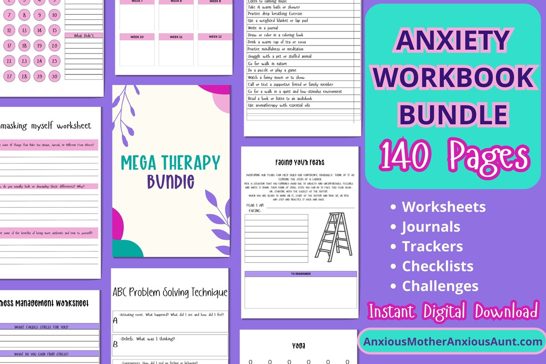 Mega Therapy Bundle Digital Download, Anxiety, Depression, Trauma, Self ...