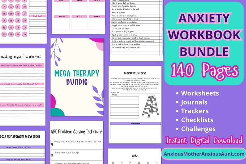 Mega Therapy Bundle Digital Download, Anxiety, Depression, Trauma, Self ...
