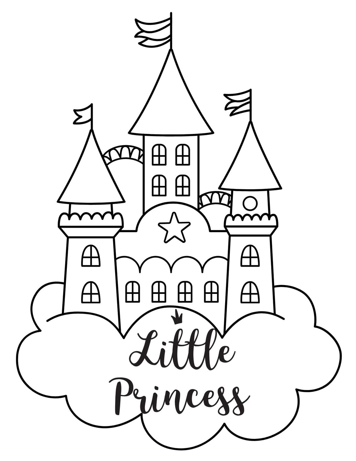 20 Printable Princess Coloring Pages Digital Download Fairytale ...