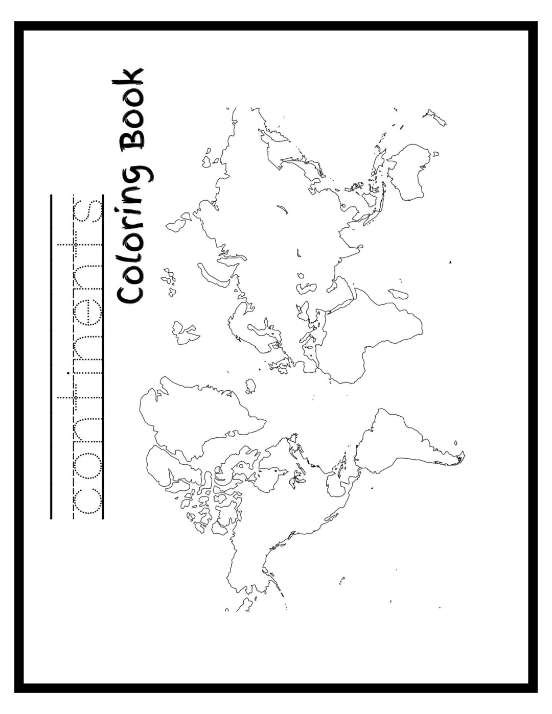 Printable Continents Coloring Book With Spelling and Writing Guides. - Etsy