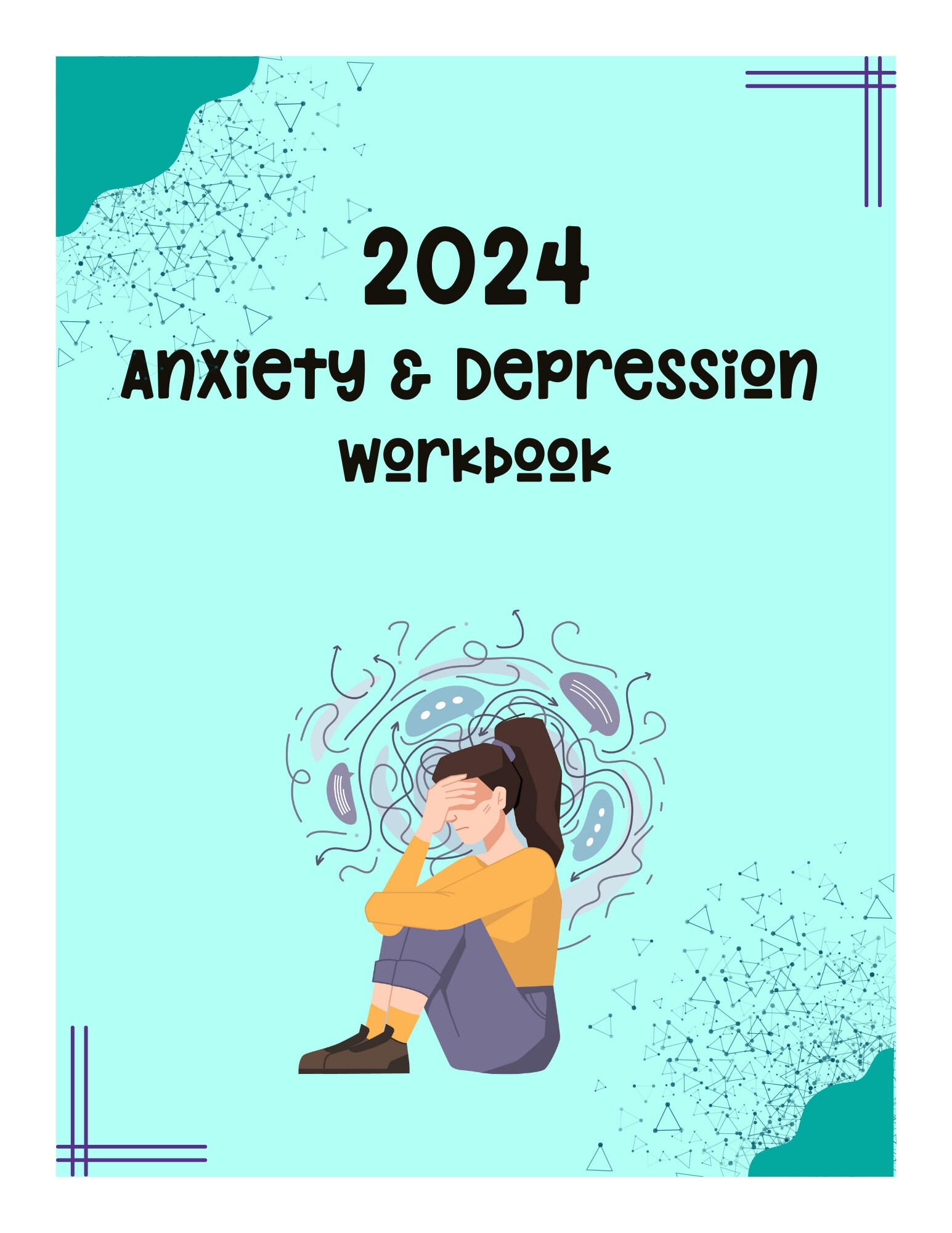 Anxiety and Depression Workbook BUNDLE 120+ Page Digital Download Journal Printable for Mental ...