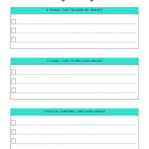 Anxiety Tracker Printable | Daily Anxiety Journal and Mood Log | Self ...