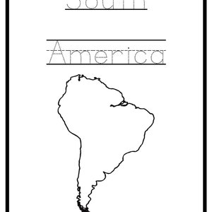 Printable Continents Coloring Book With Spelling and Writing Guides for ...