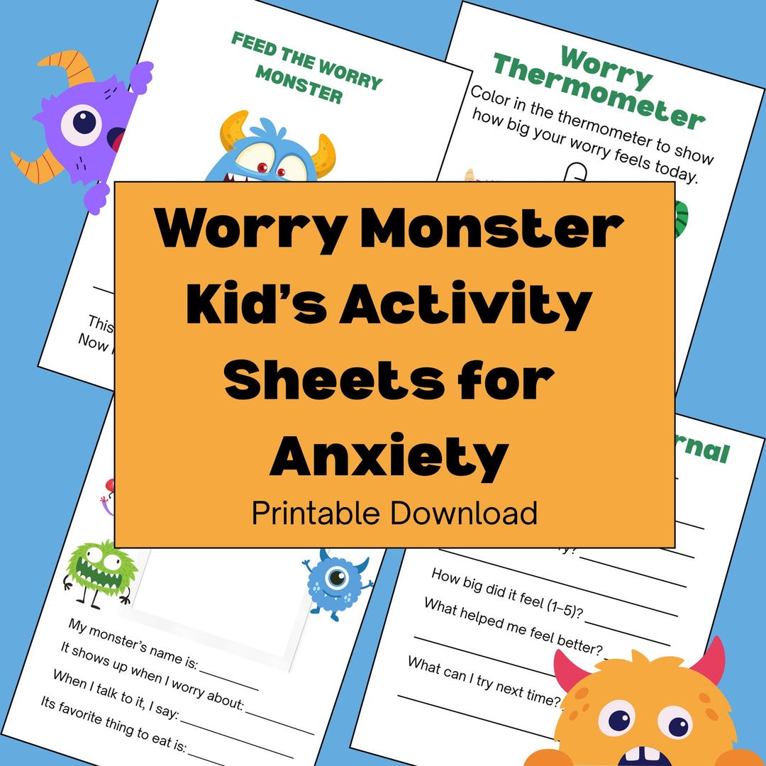 Worry Monster Activity Sheets, Anxiety Worksheets, Coping Skills for ...