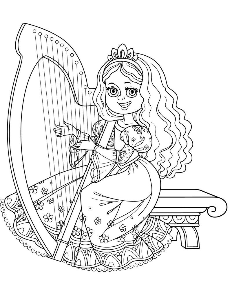 20 Printable Princess Coloring Pages Digital Download Fairytale ...