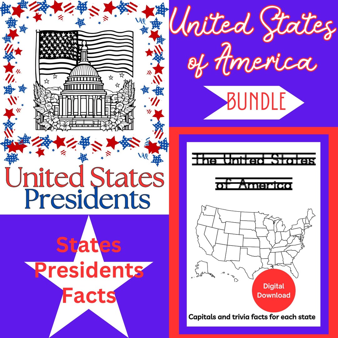 US States and Presidents Coloring Pages With Fun Facts | Educational ...