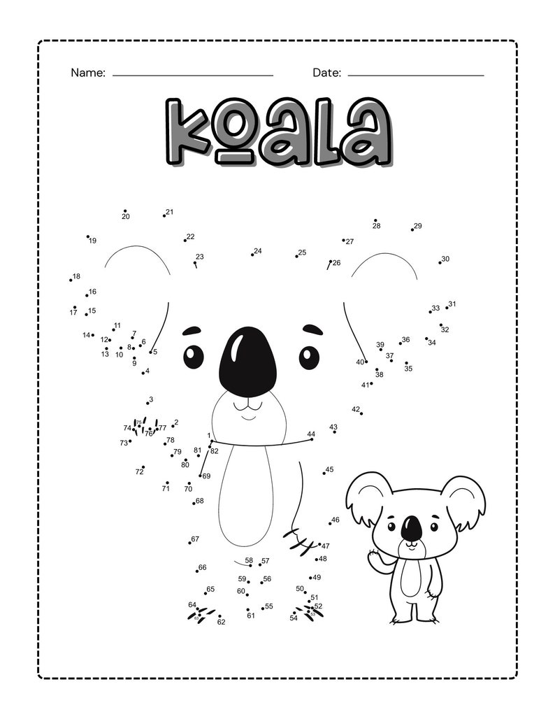 Animal Connect the Dots Printables: 50 Pages of Fun! Instant Download ...