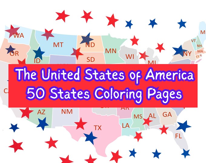 United States Map Coloring Page, US States and Capitals, Homeschool ...