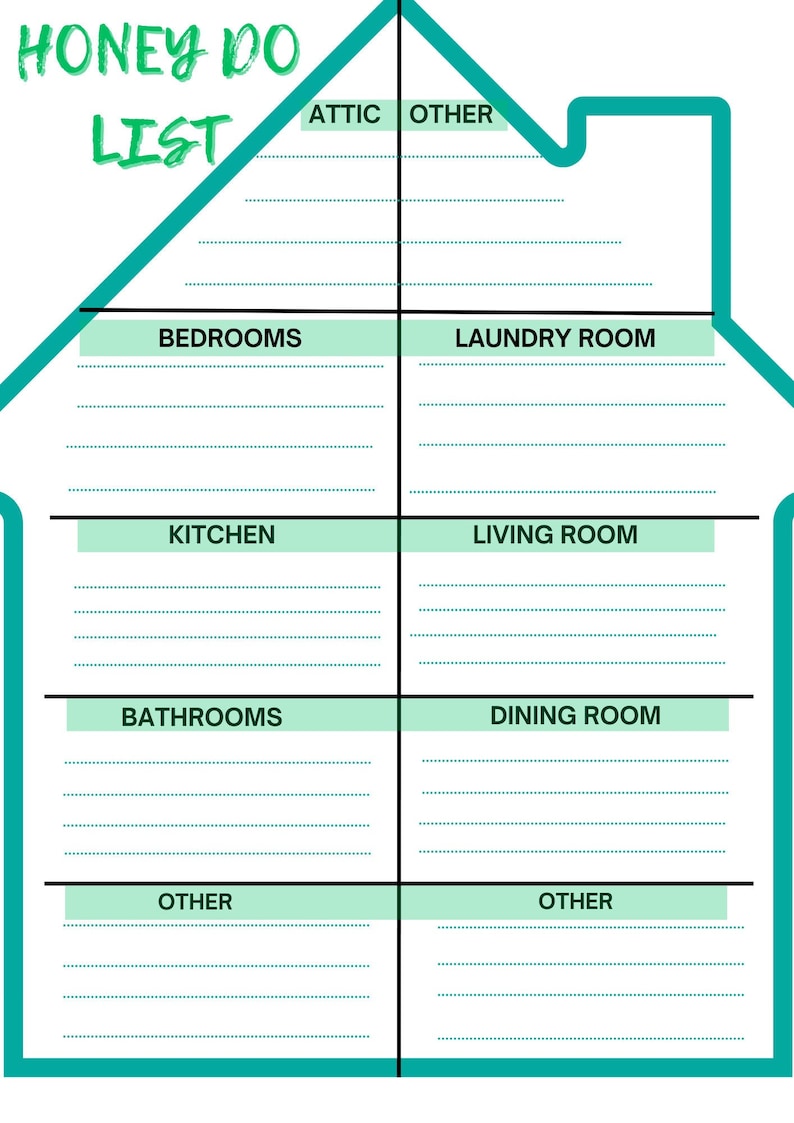 Honey Do List by Room Printable - Etsy