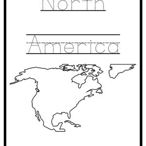 Continents Coloring Pages | Spelling and Writing Guides | School and ...