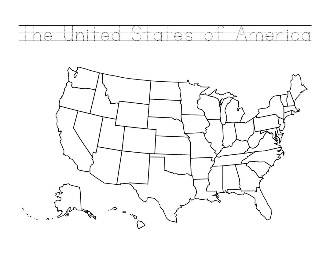 Discover the USA: 50 States Coloring Pages Set Geography Activity for ...