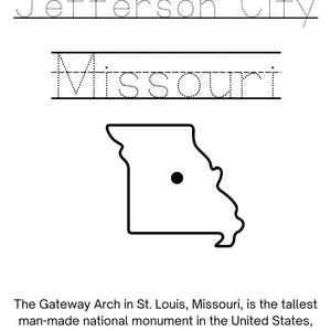 50 US States Coloring Pages With Capitals & Facts | Educational ...