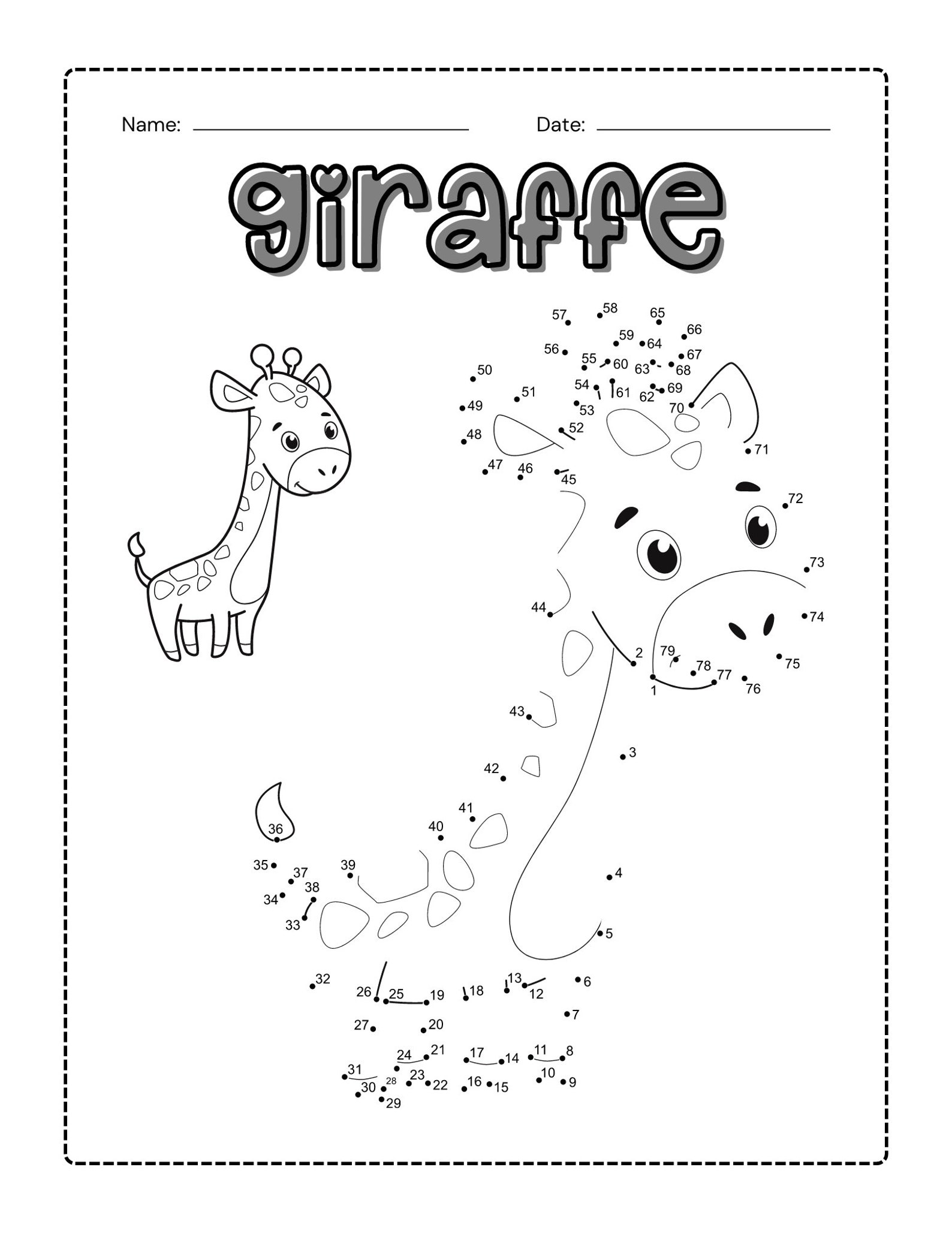 Animal Connect the Dots Printables: 50 Pages of Fun! Instant Download ...