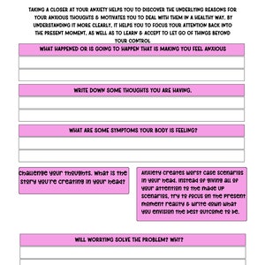 Anxiety and Depression Workbook BUNDLE 120+ Page Digital Download ...