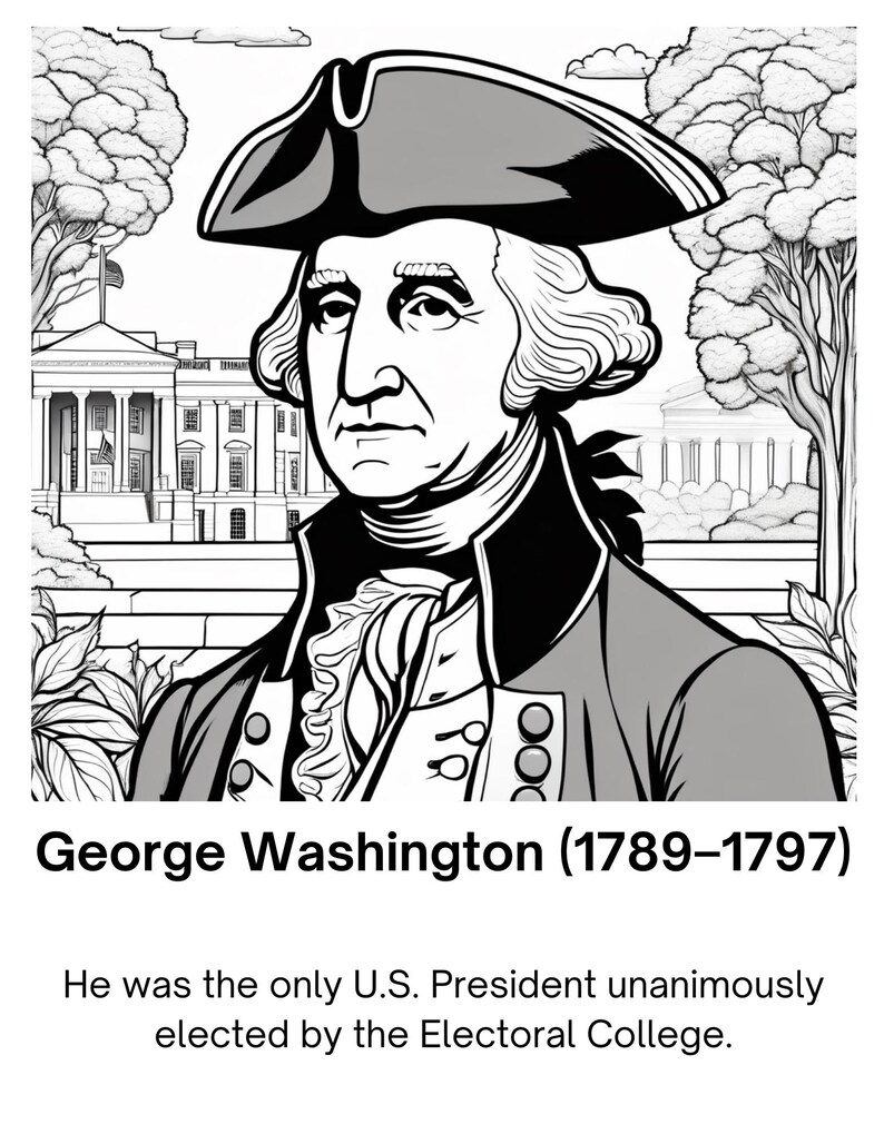 US Presidents Coloring Pages With Fun Facts | Presidential Printable ...
