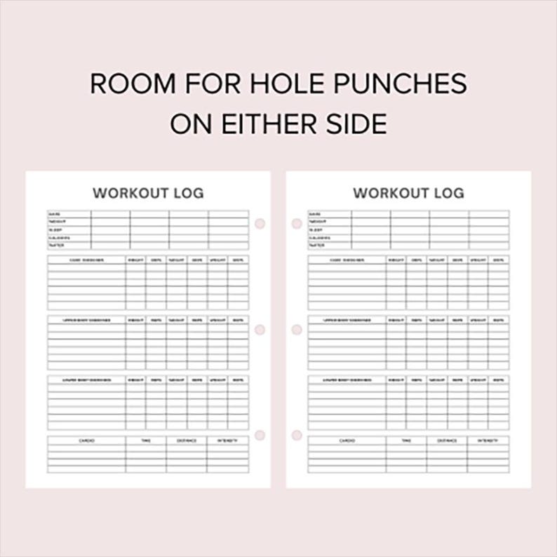 Workout Tracker Printable | Daily Exercise Log | Fitness Journal ...