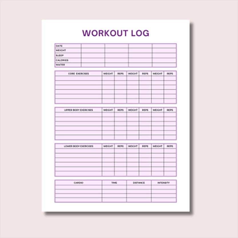 Workout Tracker Printable | Daily Exercise Log | Fitness Journal ...