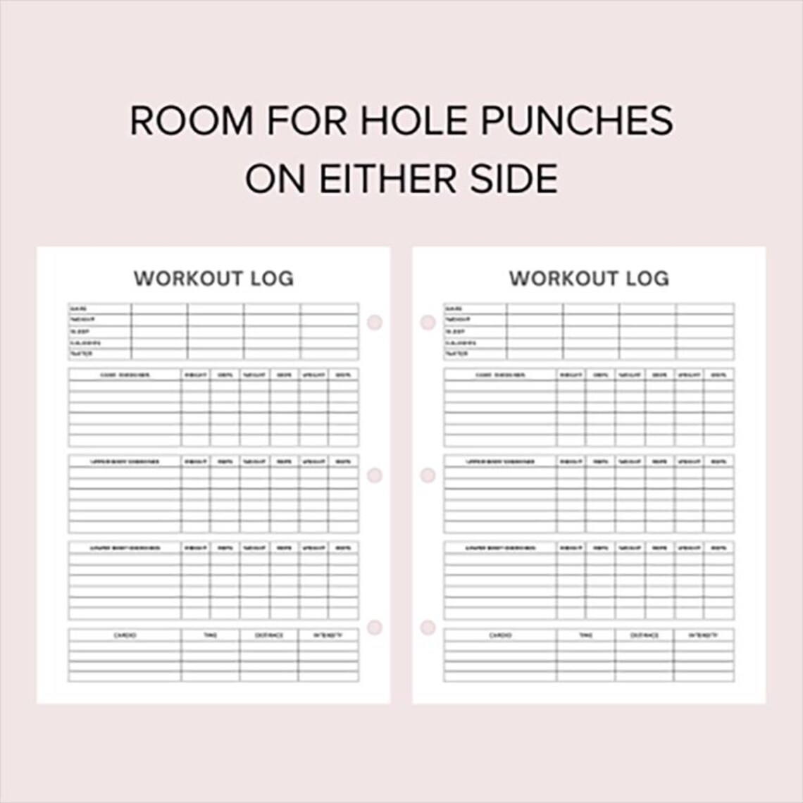 Workout Tracker Printable | Daily Exercise Log | Fitness Journal ...