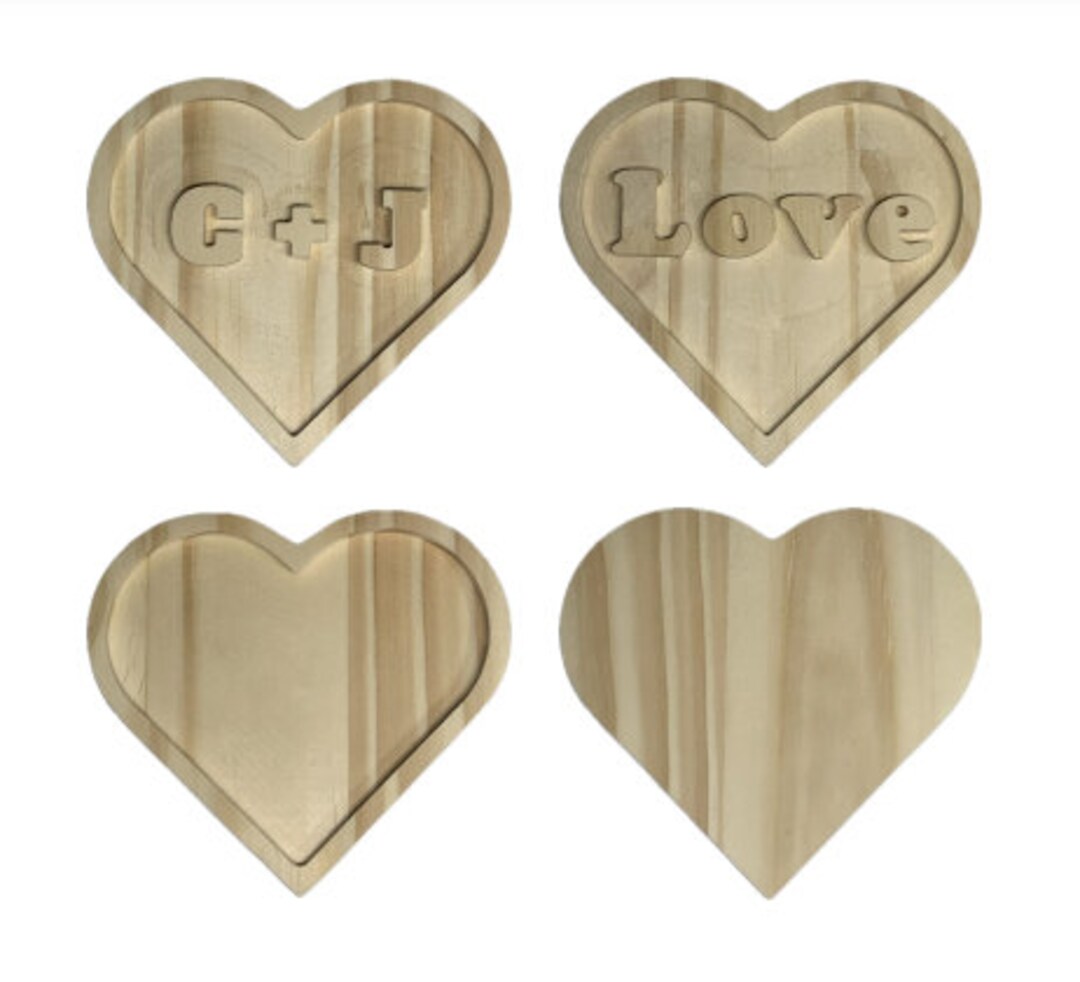 Personalized Wooden Hearts for Valentines Paintable Stainable 5x5 DIY ...