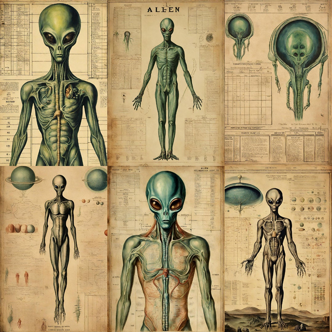 Vintage Style Alien Autopsy Medical Journal Pages Wall Decor - Etsy