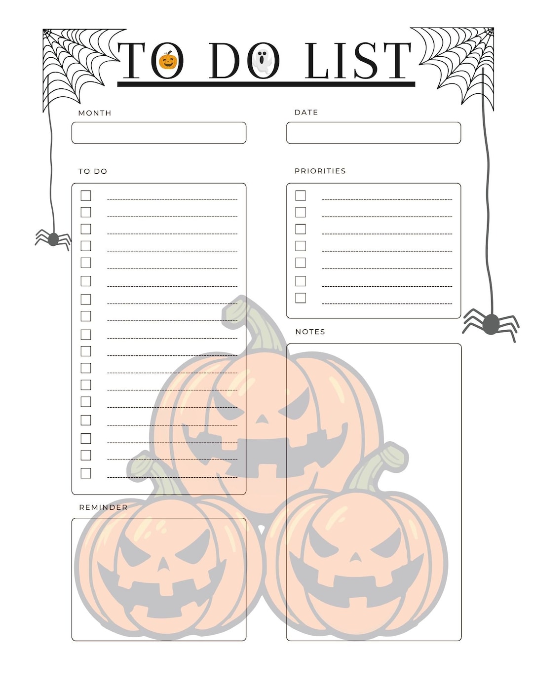 Halloween To-do List, Digital Download Planner, Organise, Printable To ...