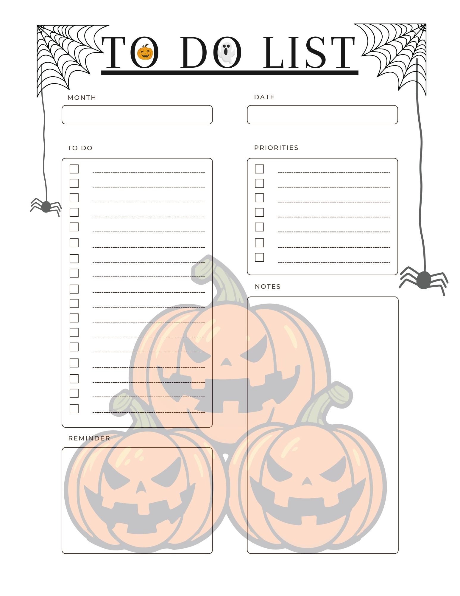 Halloween To-do List Digital Download Planner Organise - Etsy