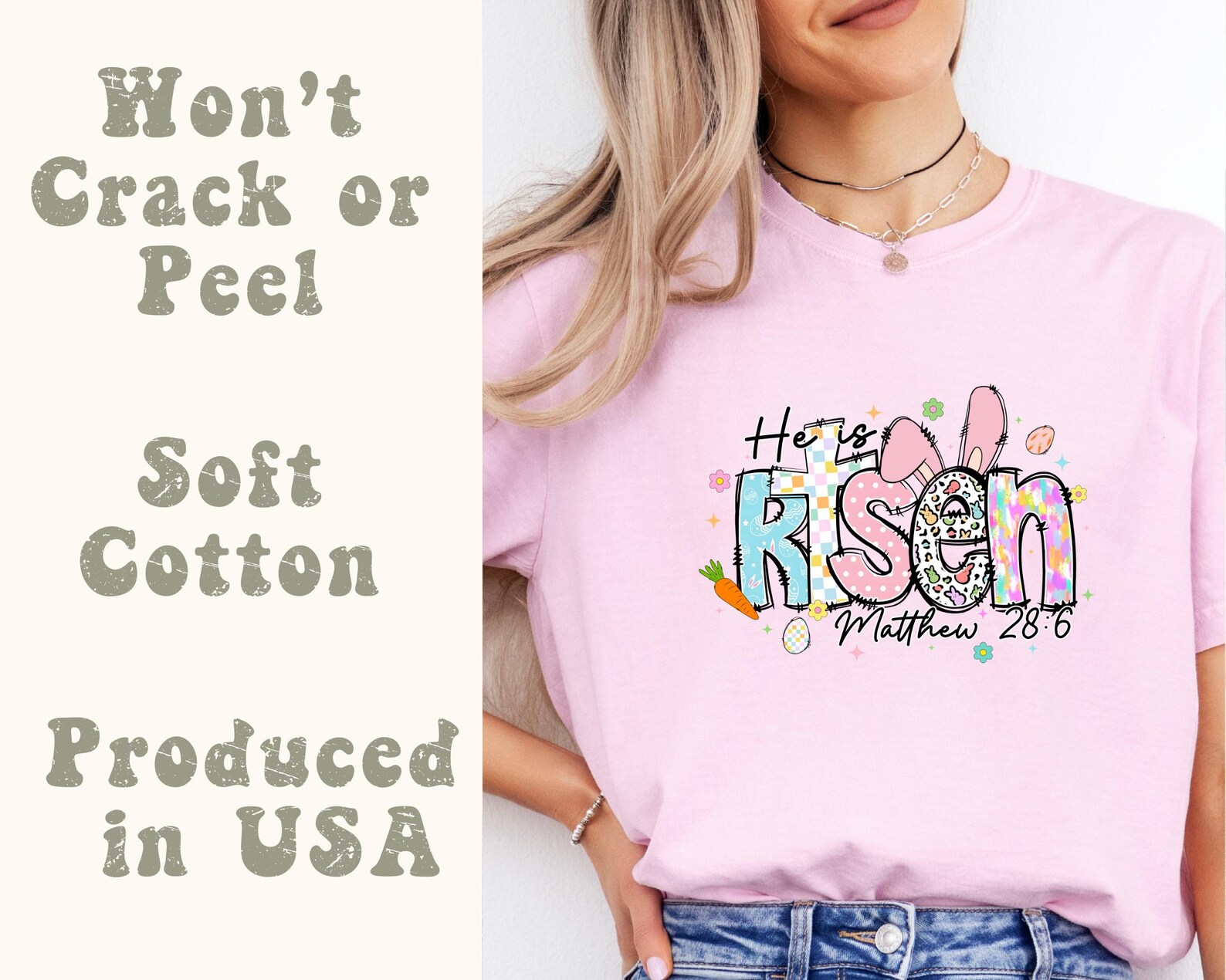 He is Risen Shirt, Easter Gift, Jesus Easter Shirt, Christian Easter ...