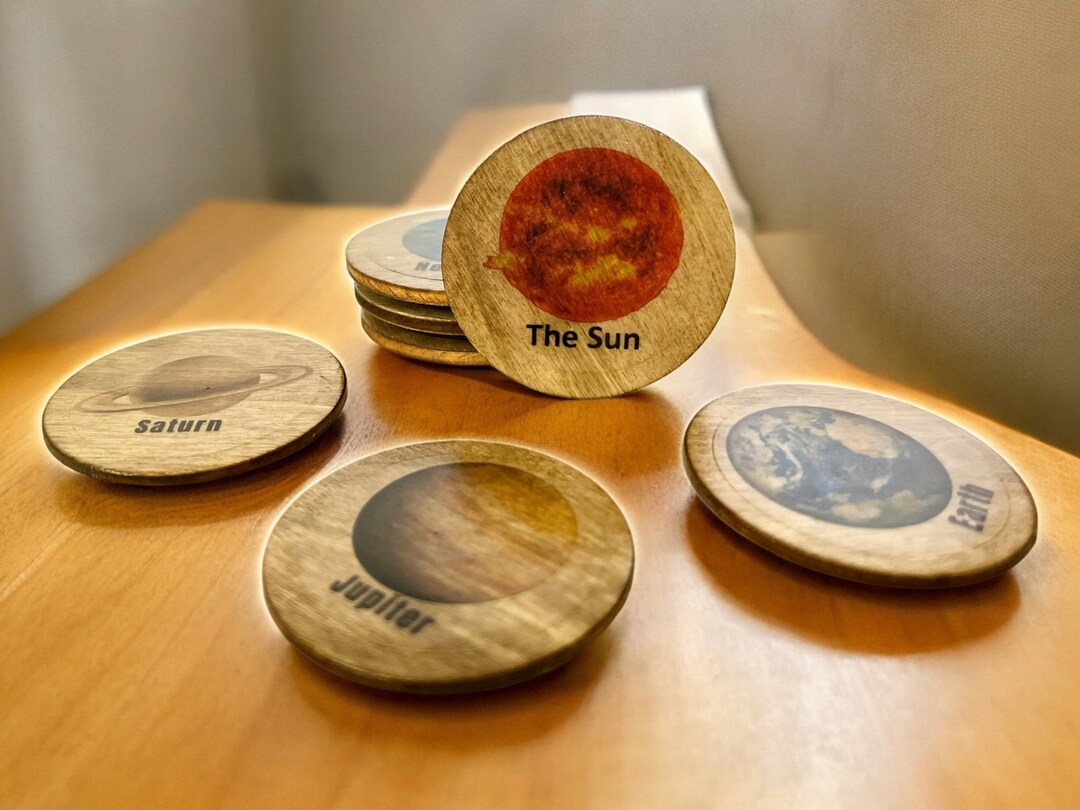 Solar System Planets Wooden Magnets - 9 Pieces - Toddler Education ...