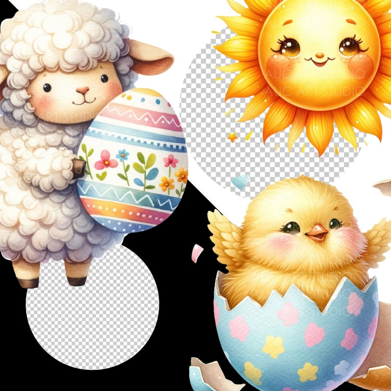 Easter Bunny Clipart Bundle Png, Easter Clipart, Easter Graphics ...