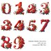 Valentines Alphabet Png, Rose Floral Letters and Numbers, Clipart ...