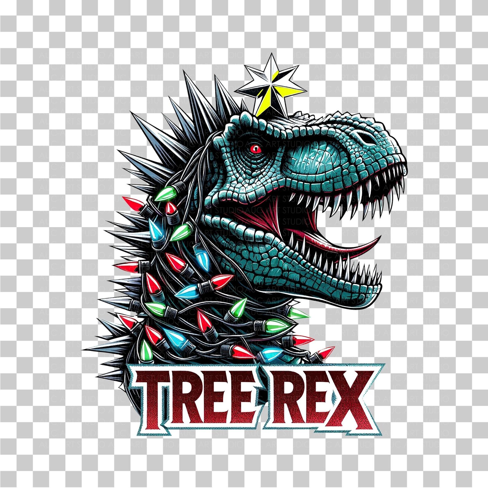 Christmas Tree Rex Png Dinosaur Clipart Xmas Clip Art Shirt - Etsy