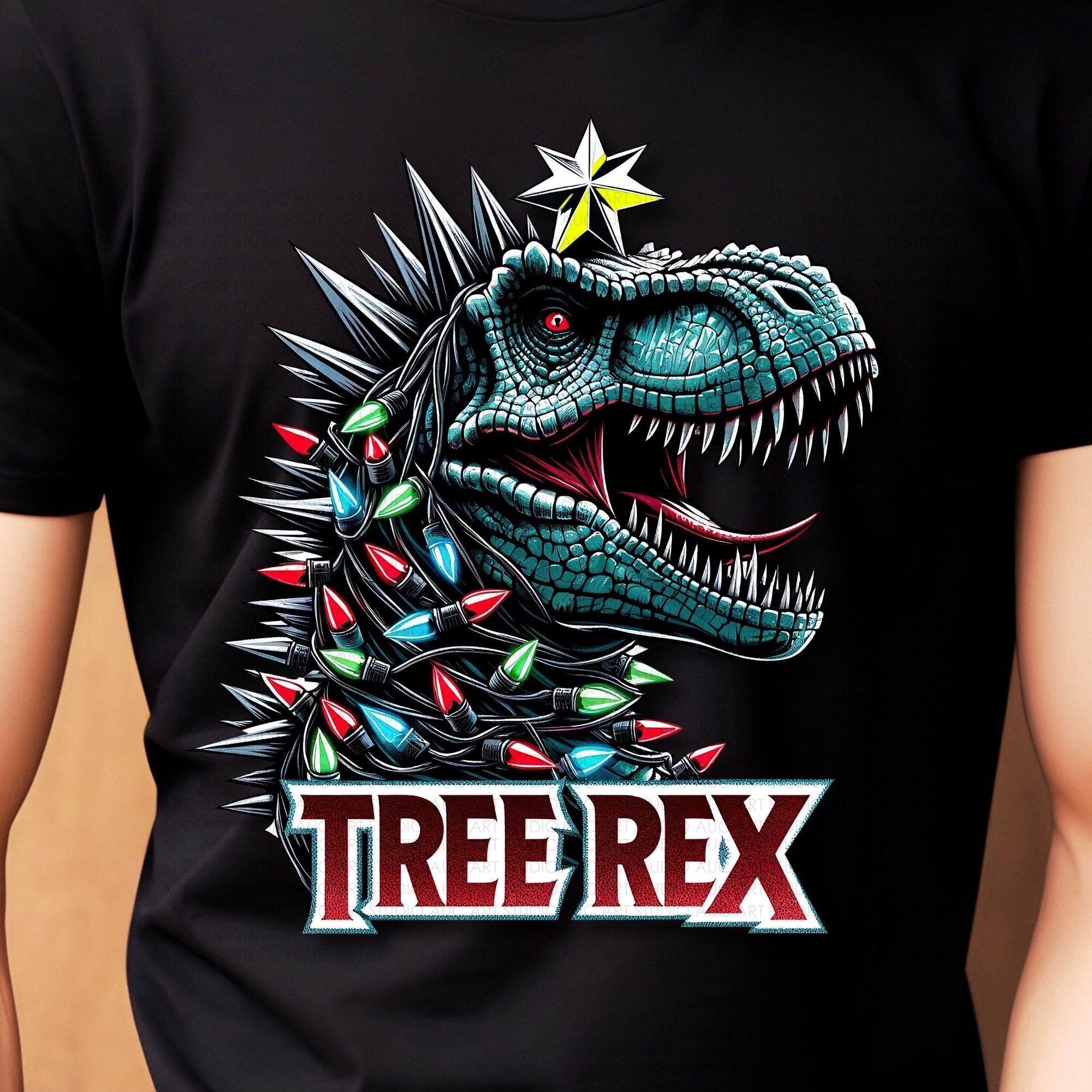 Christmas Tree Rex Png Dinosaur Clipart Xmas Clip Art Shirt - Etsy