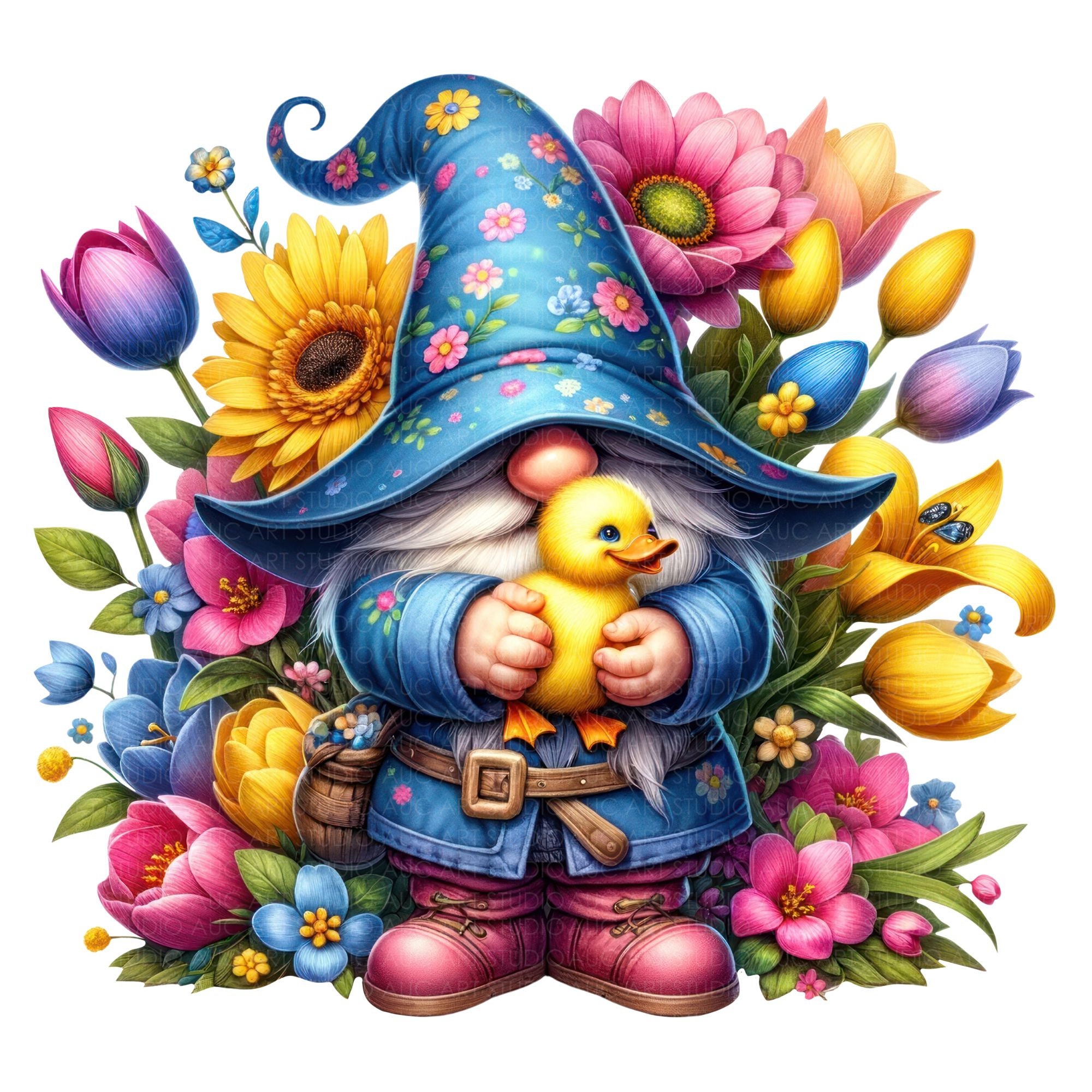 12 Easter Gnome Clipart Bundle, Garden Clipart, Spring Gnome Png ...