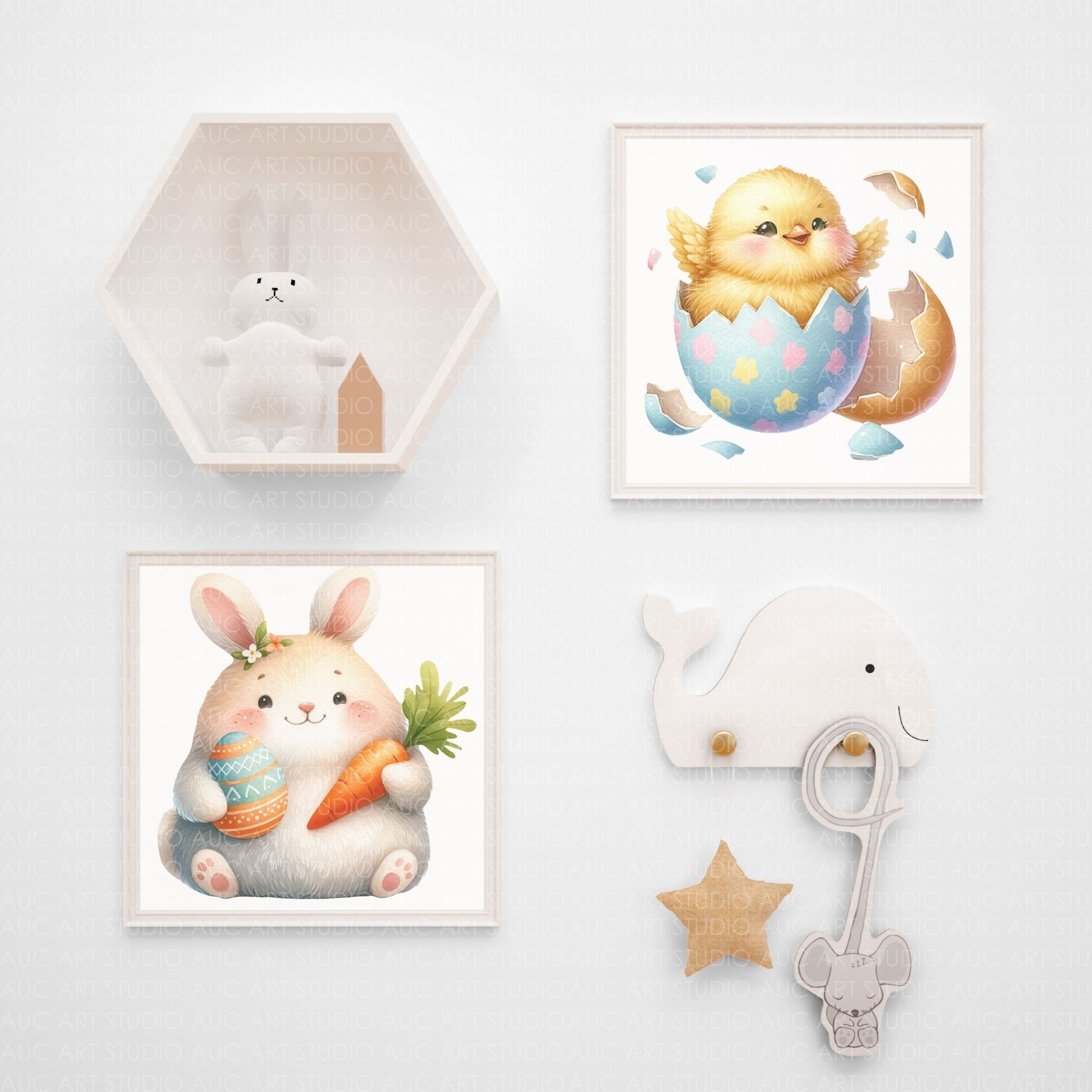 Easter Bunny Clipart Bundle Png, Easter Clipart, Easter Graphics ...