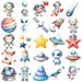 Watercolor Space Clipart Bundle, Astronaut Nursery Clipart, Astronaut ...