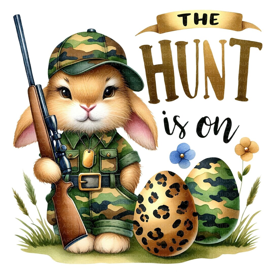 The Hunt is on Png Clipart, Happy Easter Day Png, Easter Bunny Png ...