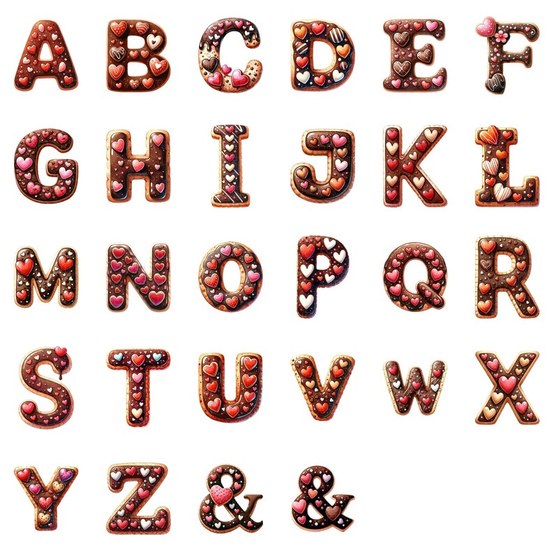 Alphabet Valentine Png, Alphabet Letters, Valentine Clipart Watercolor ...