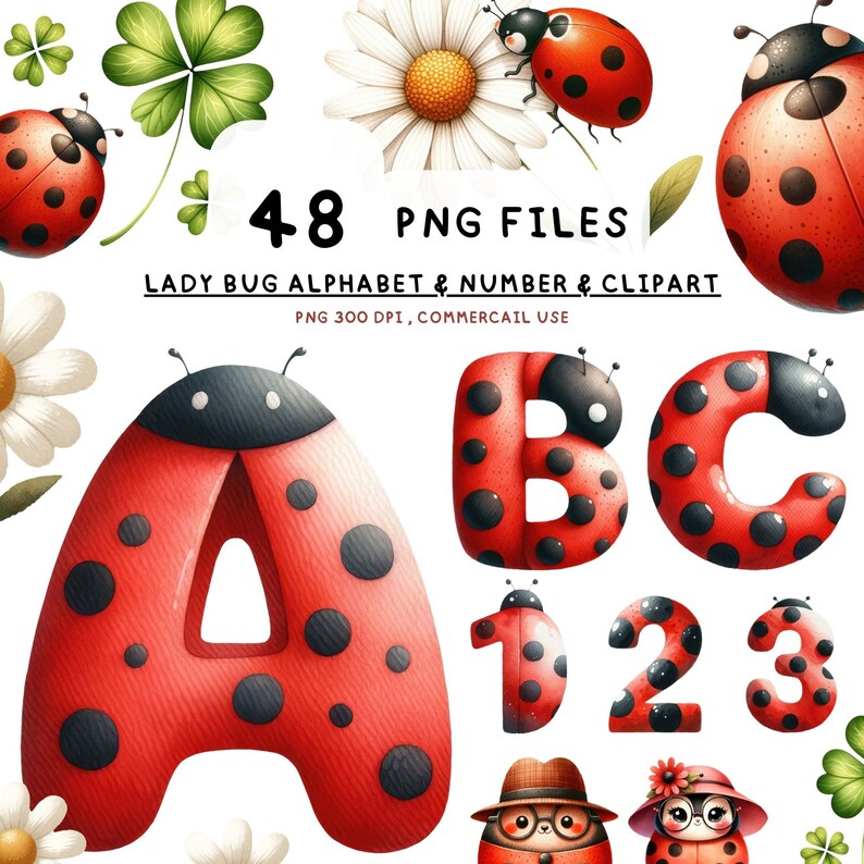 48 Ladybug Alphabet Clipart , Ladybug Number, Ladybug Clipart Png, Love ...
