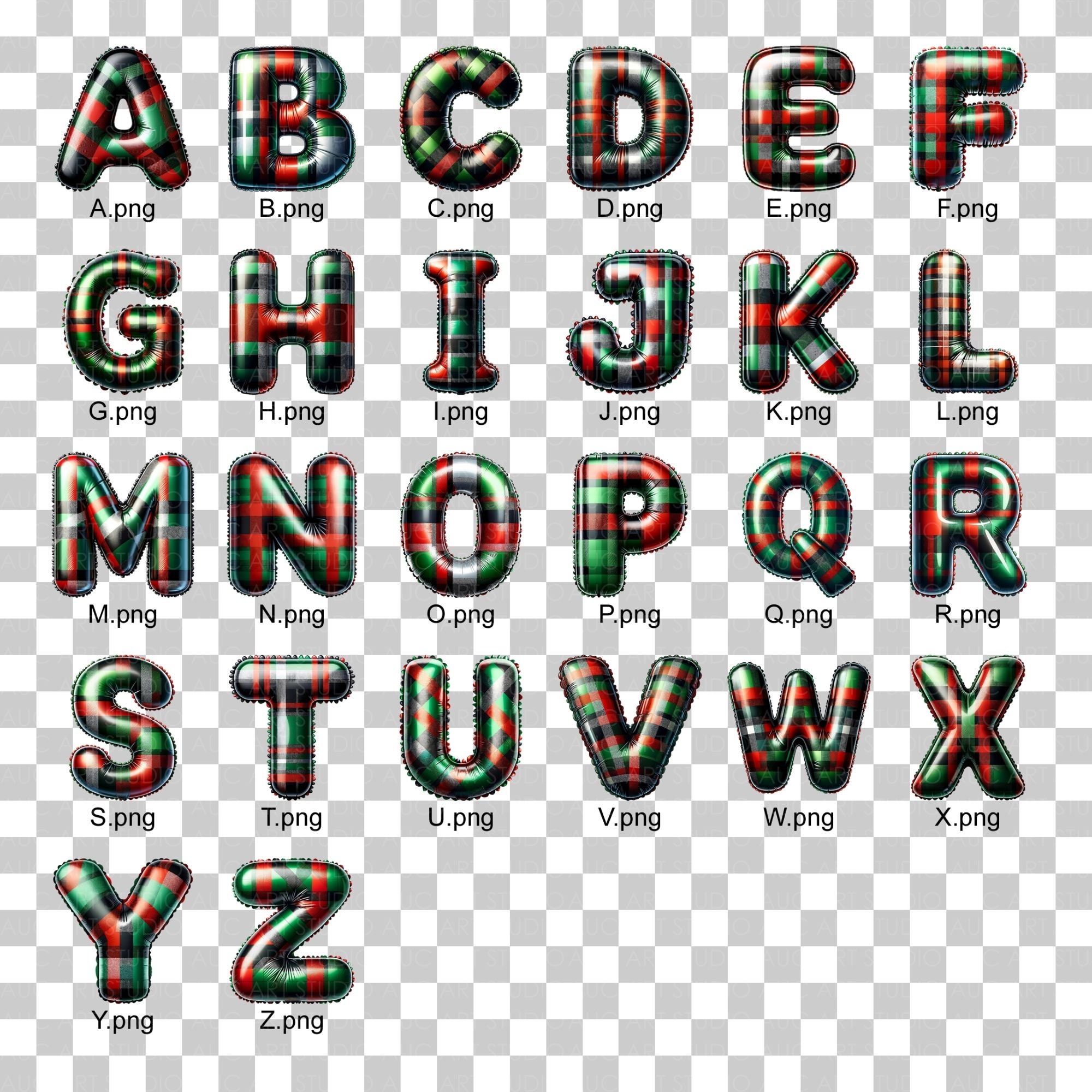 Christmas Foil Balloon Alphabet Clip Art Letters Png Number - Etsy