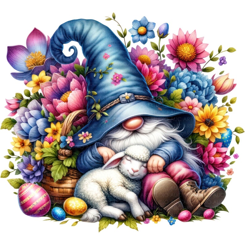 12 Easter Gnome Clipart Bundle, Garden Clipart, Spring Gnome Png ...