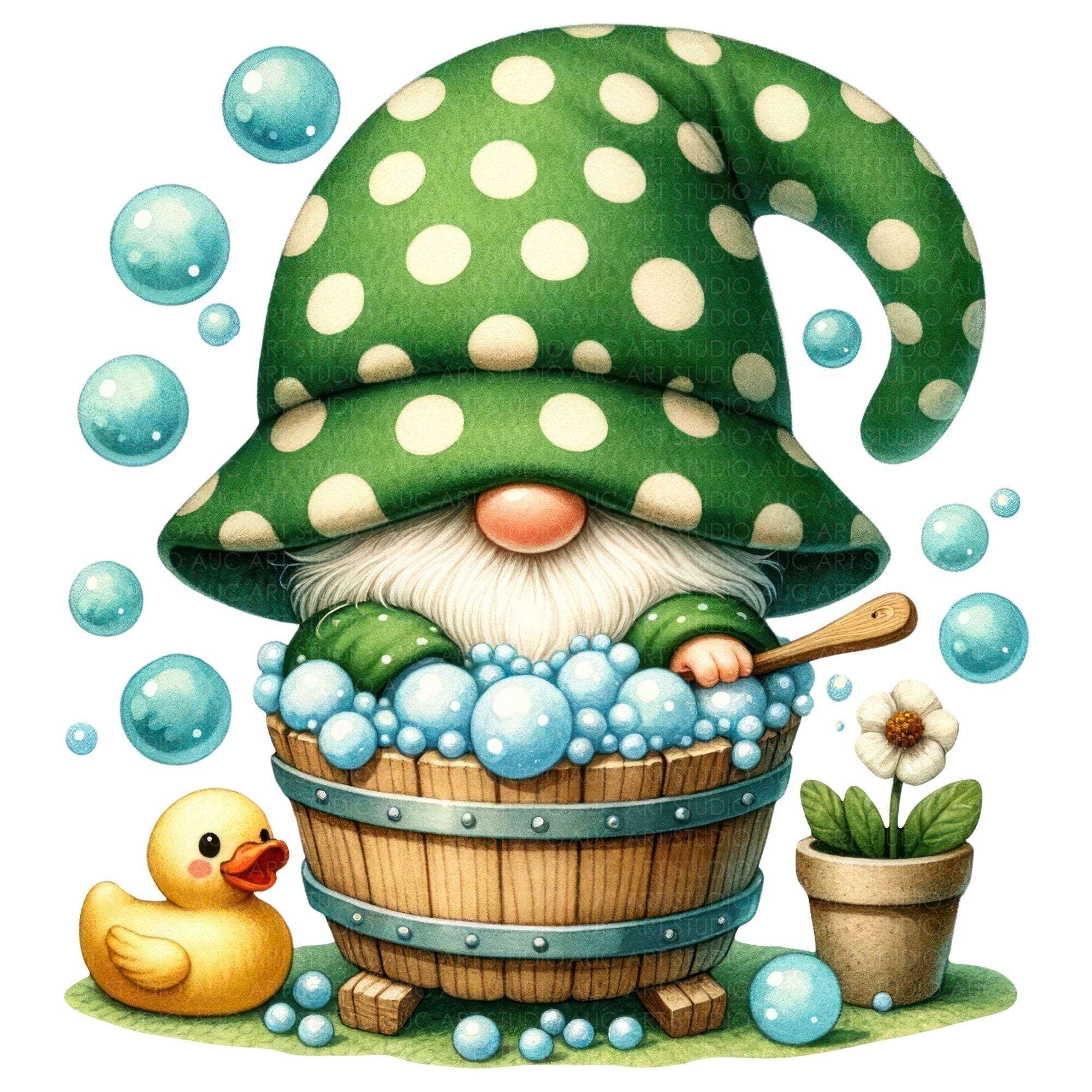 Bath Tub Gnomes Clipart PNG Bundle, Shower Gnome, Bath Pamper, Gnome ...