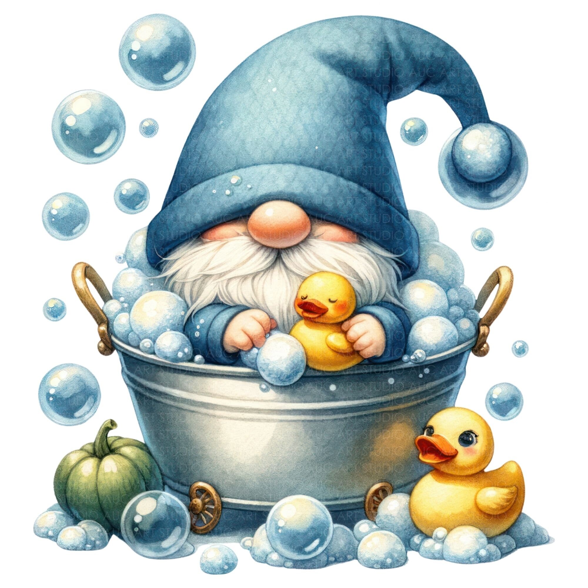 Bath Tub Gnomes Clipart PNG Bundle, Shower Gnome, Bath Pamper, Gnome ...