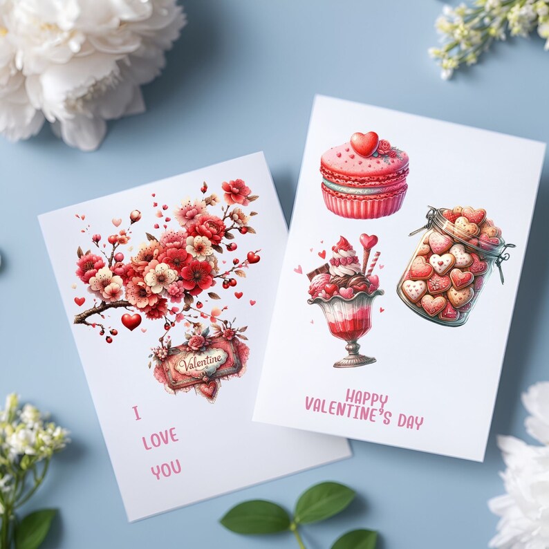 Watercolor Sweet Valentines Day Collection Clipart, 55 PNG Valentine ...